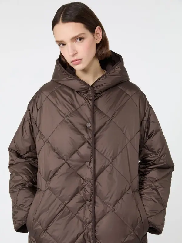 Max Mara Reversible Down Jacket In Technical Twill
