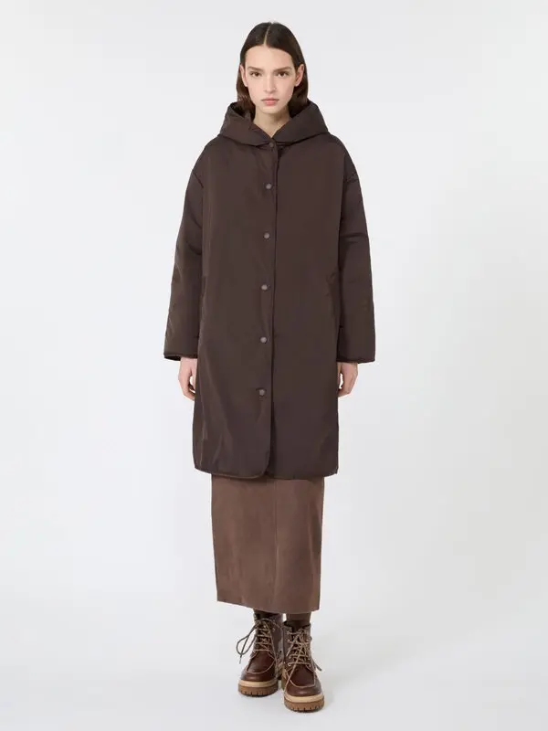 Max Mara Reversible Down Jacket In Technical Twill