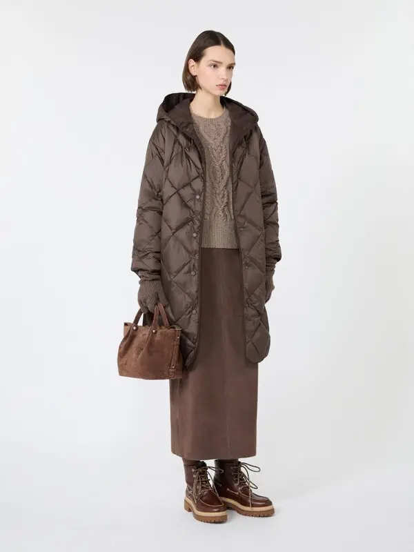 Max Mara Reversible Down Jacket In Technical Twill