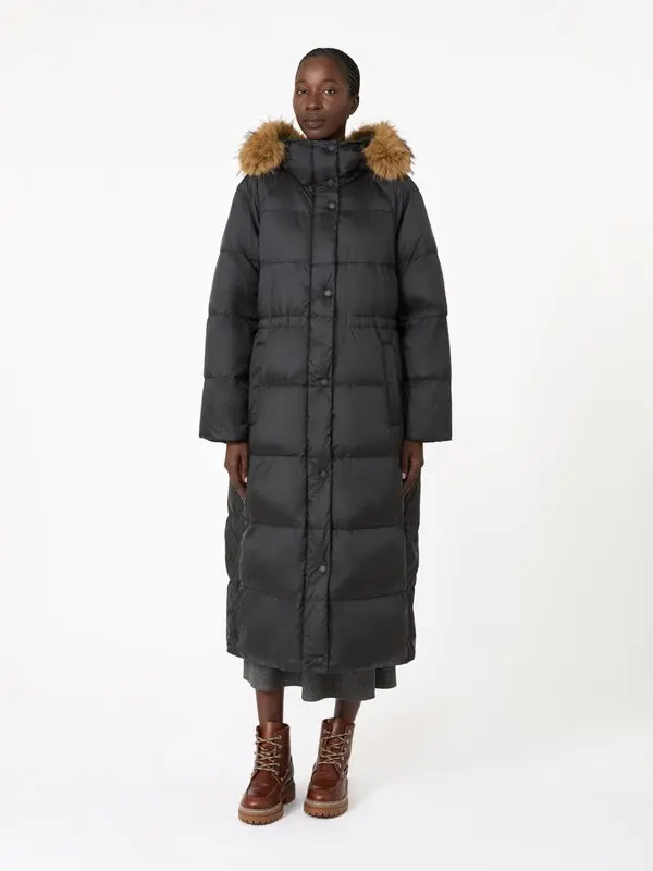 Max Mara Long Reversible Down Jacket In Water-repellent Plain-weave Fabric
