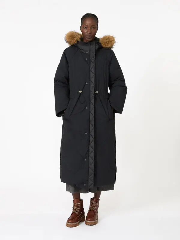 Max Mara Long Reversible Down Jacket In Water-repellent Plain-weave Fabric