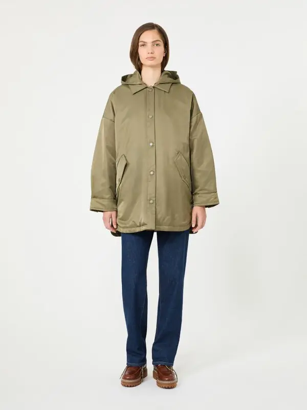 Max Mara Reversible Down Jacket In Water-repellent Twill