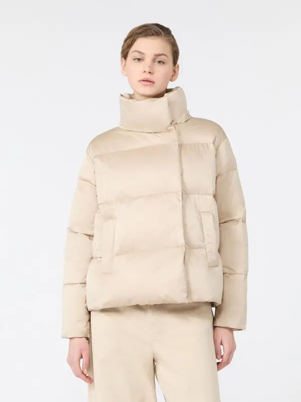 Max Mara Short Down Jacket In Technical Satin