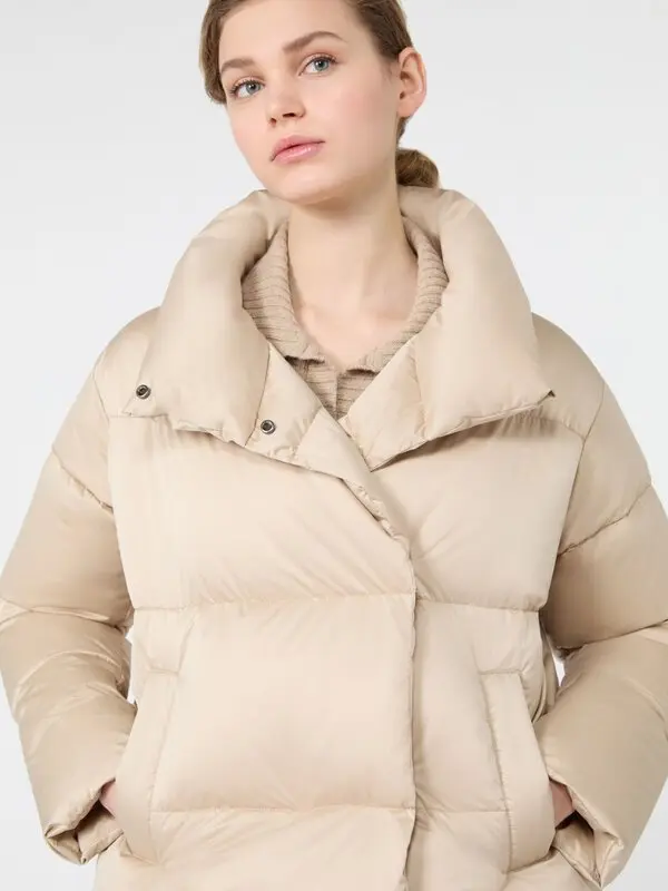 Max Mara Short Down Jacket In Technical Satin