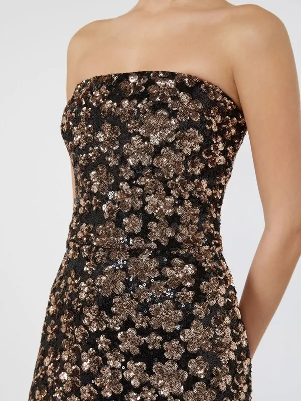 Max Mara Embroidered And Sequinned Tulle Bustier Dress