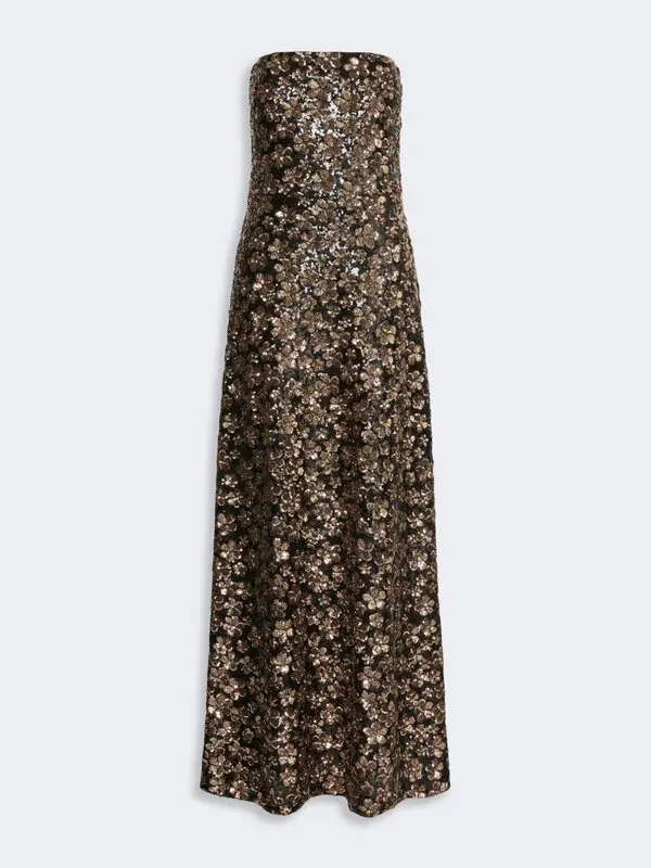 Max Mara Embroidered And Sequinned Tulle Bustier Dress