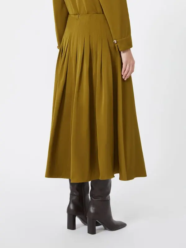 Max Mara Cotton-blend Satin Flared Skirt