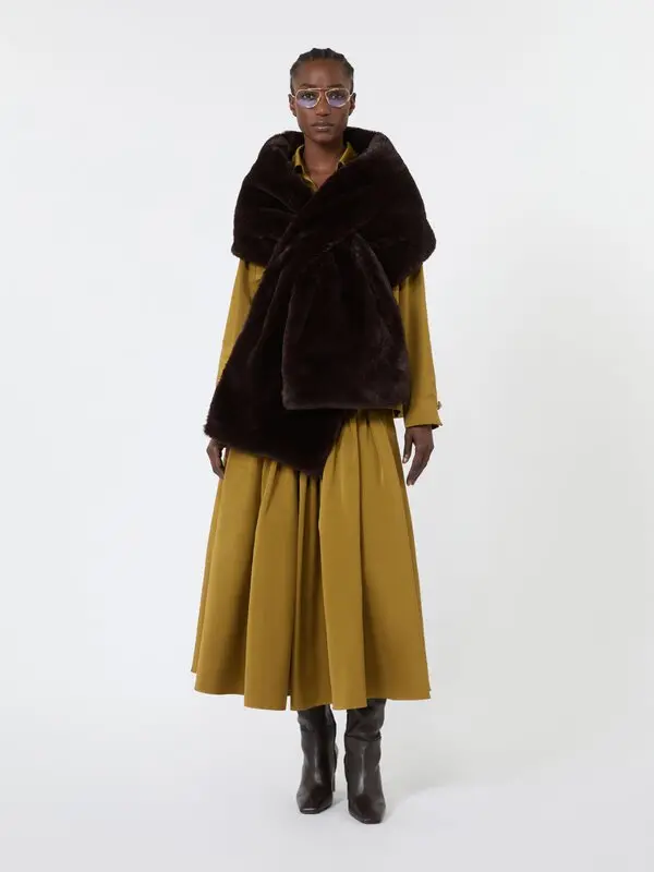 Max Mara Cotton-blend Satin Flared Skirt