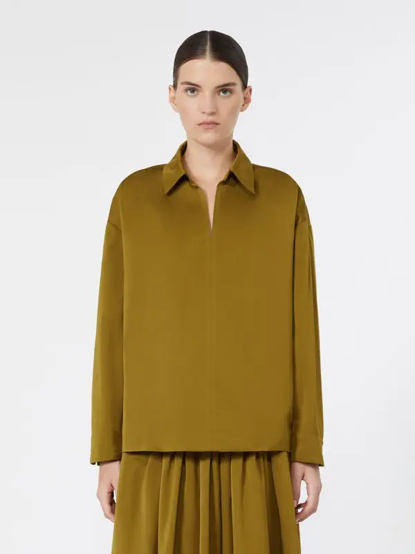 Max Mara Cotton-blend Satin Blouse