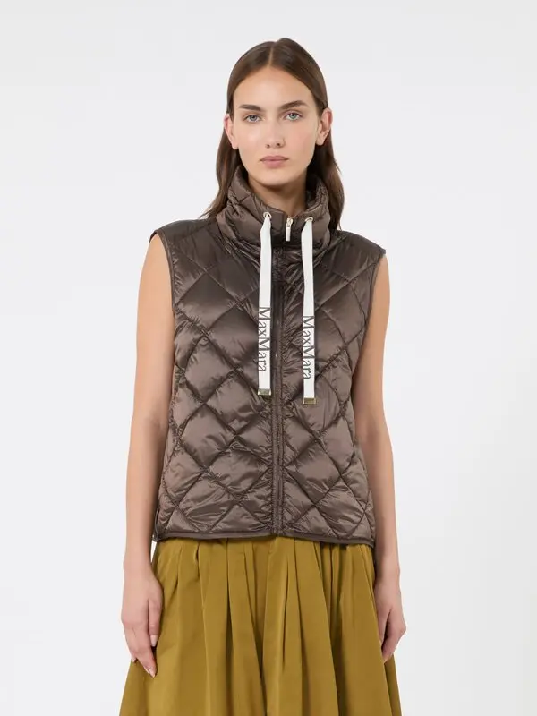 Max Mara Diamond-patterned Water-repellent Canvas Padded Gilet