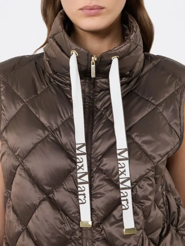Max Mara Diamond-patterned Water-repellent Canvas Padded Gilet