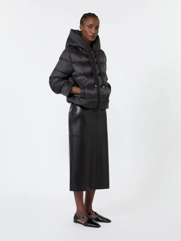 Max Mara Short Water-repellent Plain-weave Fabric Puffer Jacket