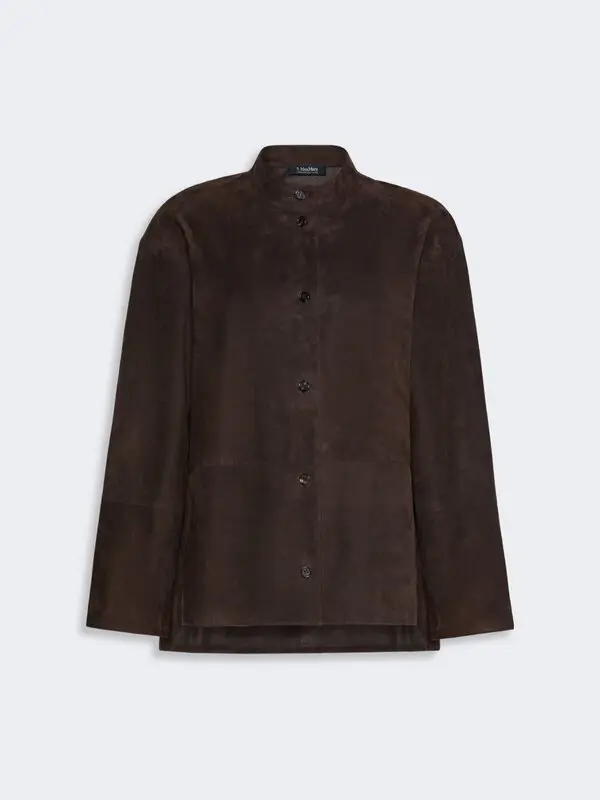 Max Mara Suede Mandarin-neck Jacket - Brown