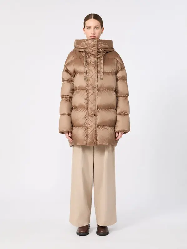 Max Mara Roomy Iridescent Plain-weave Fabric Puffer Jacket