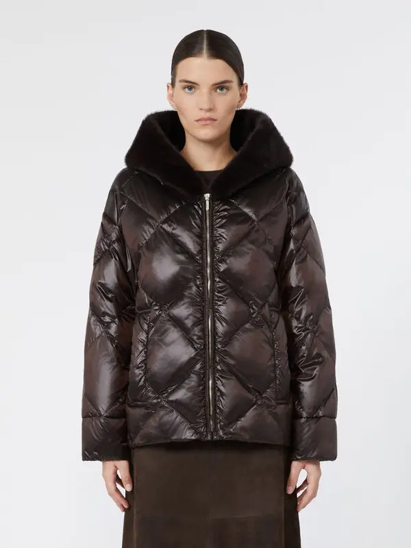 Max Mara Hooded Puffer Jacket In Water-repellent Plain-weave Fabric