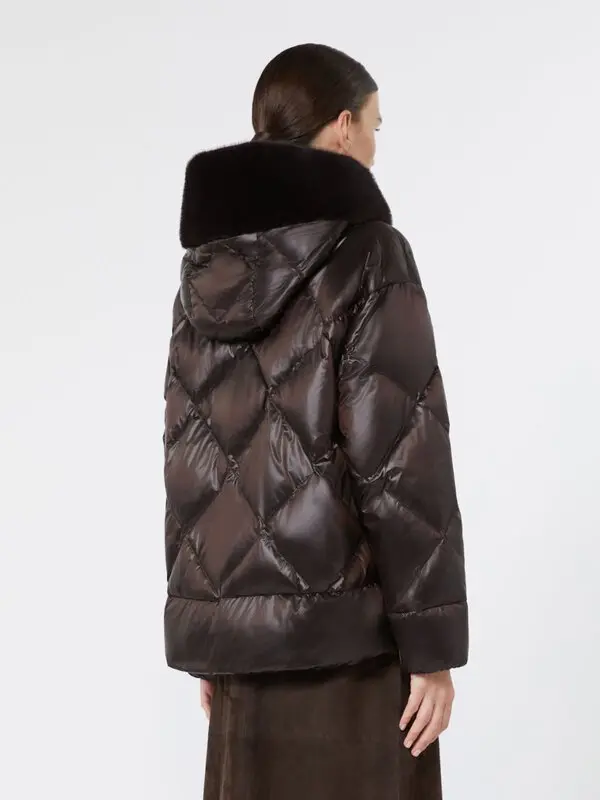 Max Mara Hooded Puffer Jacket In Water-repellent Plain-weave Fabric