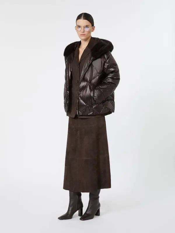 Max Mara Hooded Puffer Jacket In Water-repellent Plain-weave Fabric