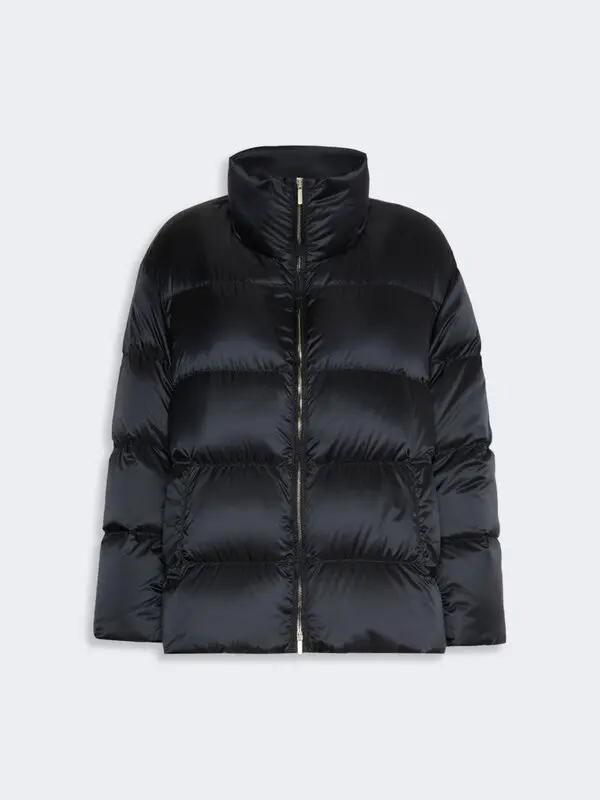 Max Mara Roomy Puffer Jacket In Water-repellent Plain-weave Fabric - Black