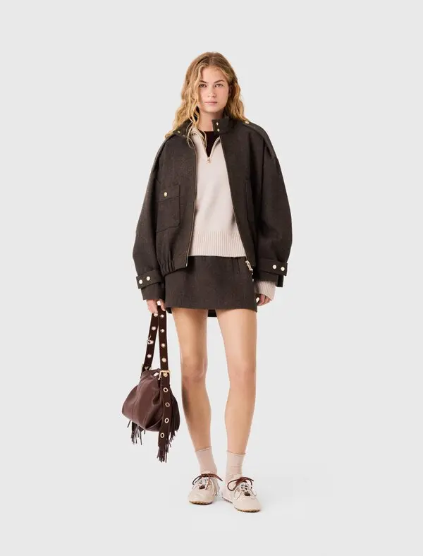 Maje Oversized Wool Jacket