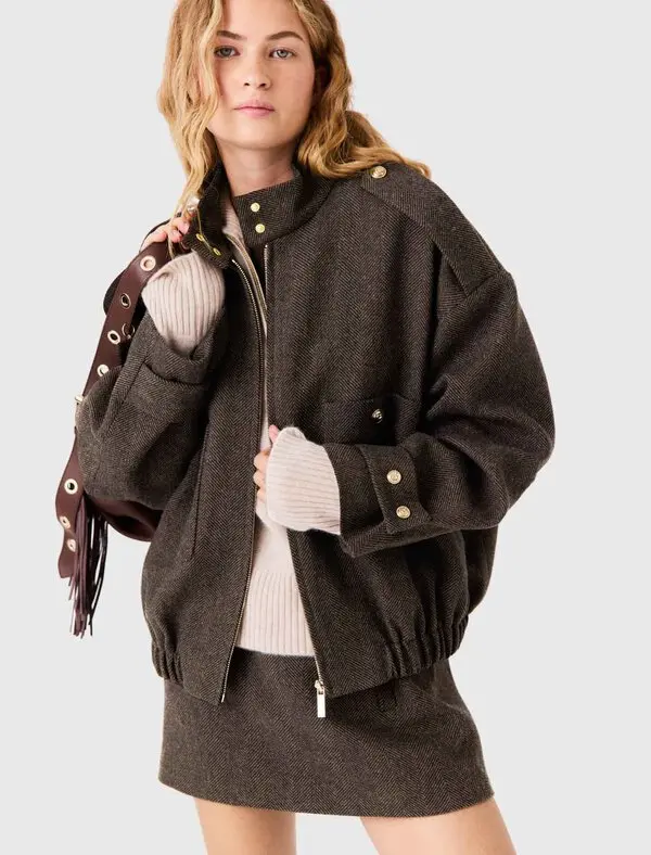 Maje Oversized Wool Jacket