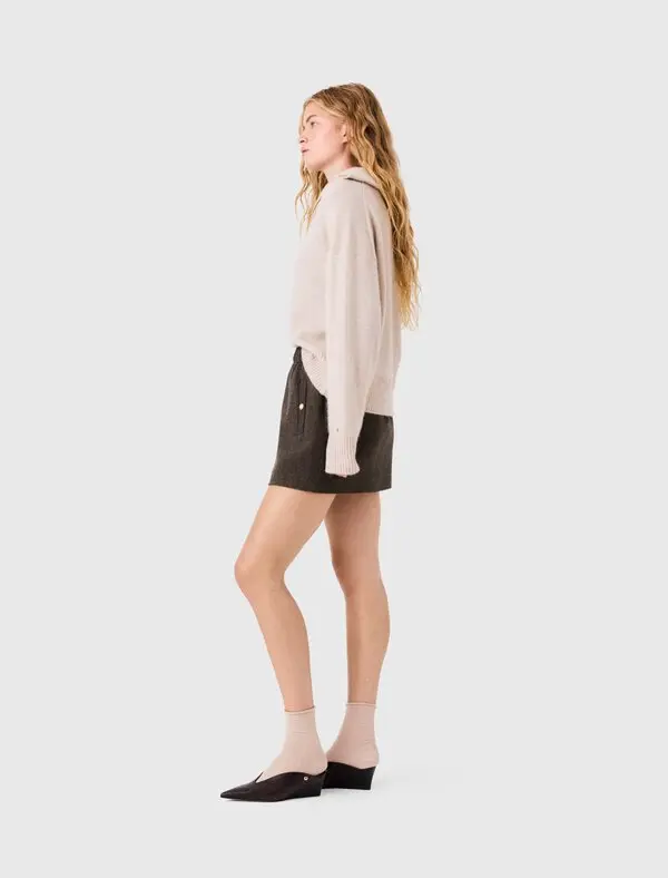 Maje Short Wool Skirt