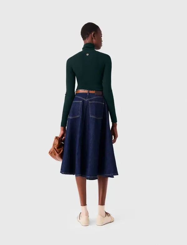 Maje Second-skin High-neck Sweater - Bottle Green