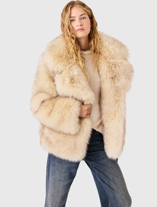 Maje Oversized Faux Fur Coat