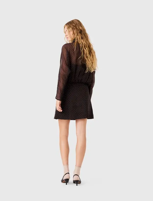 Maje Short Rhinestone Tie-neck Dress