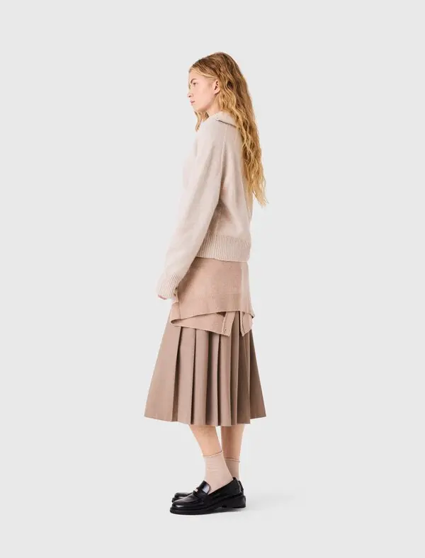 Maje Zip-neck Cashmere Sweater