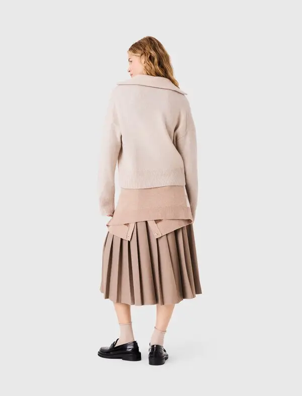 Maje Zip-neck Cashmere Sweater