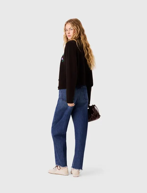 Maje Cardigan With Floral Embroidery