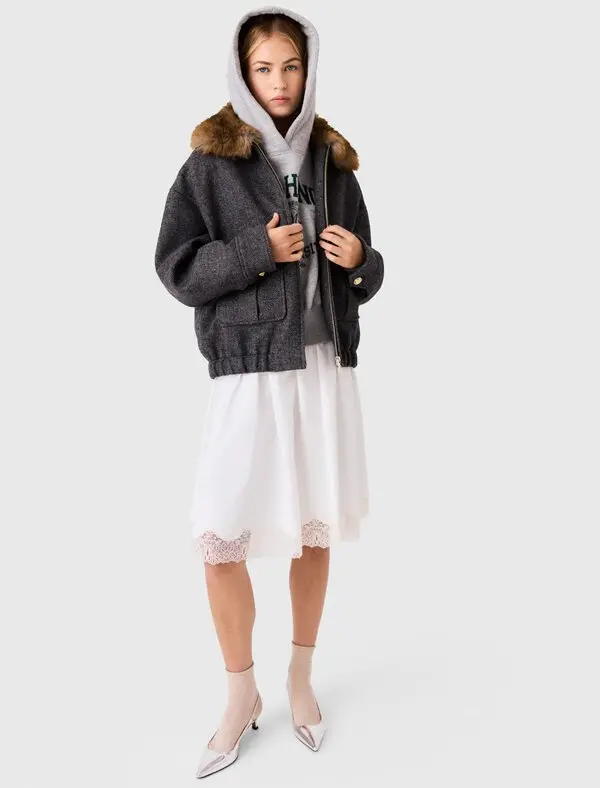 Maje Oversized Herringbone Jacket