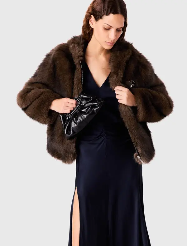 Maje Oversized Faux Fur Jacket