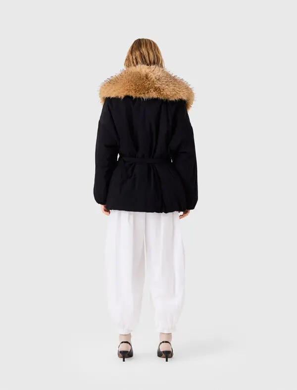 Maje Oversized Faux Fur Collar Parka