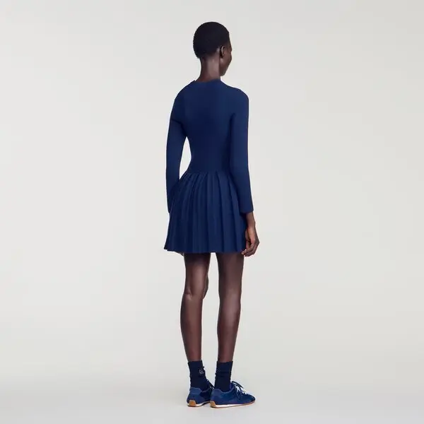 Sandro Short Knit Dress With Buttons