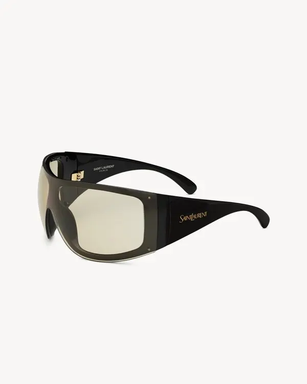 Saint Laurent Oversized Aviator Shield Sunglasses - Black