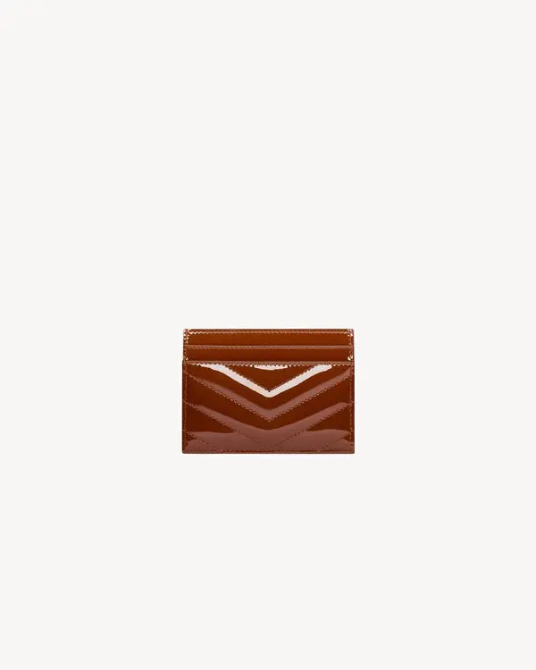 Saint Laurent Cassandre Card Case In Patent Leather