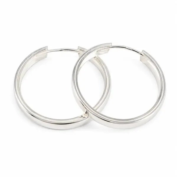 BELLUS DOMINA Thick Flat Hoop Earrings - Silver