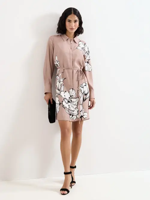 PHASE EIGHT Kendra Belted Shirt Dress - Brown
