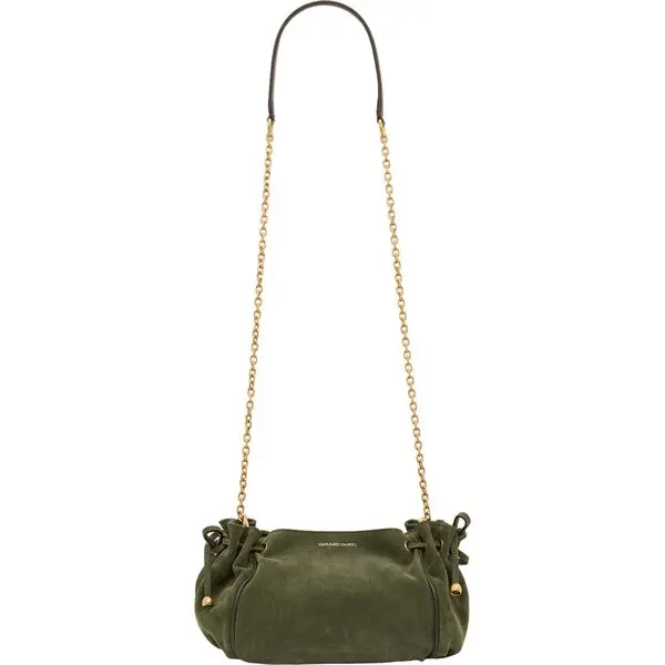 Gerard Darel Drawstring Chain Strap Crossbody Bag - Moos