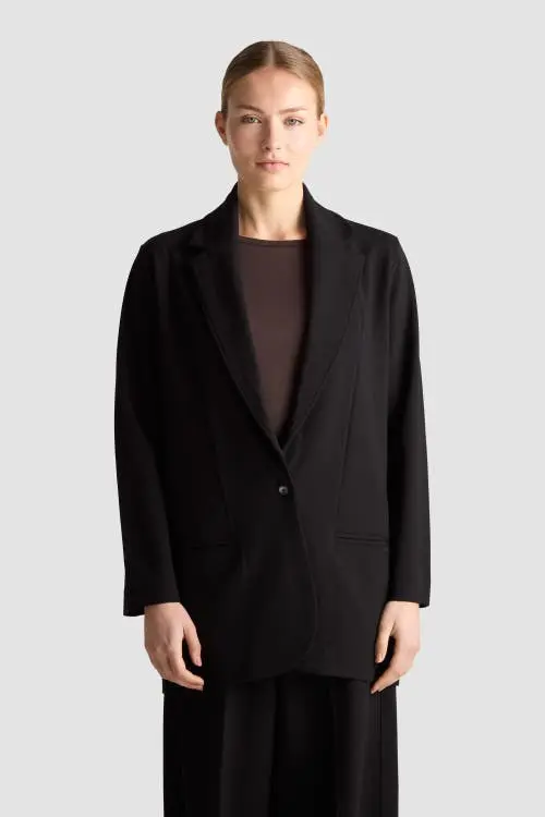 RESIDUS Astor Oversized Jersey Blazer - Black