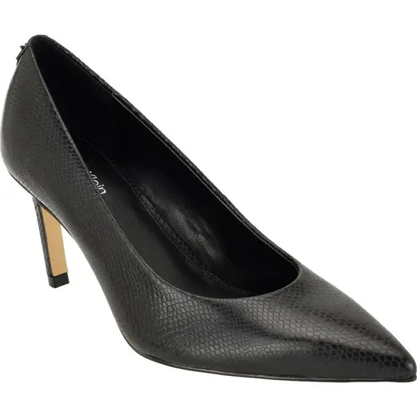 Calvin Klein Bazey Leather Pump - Black