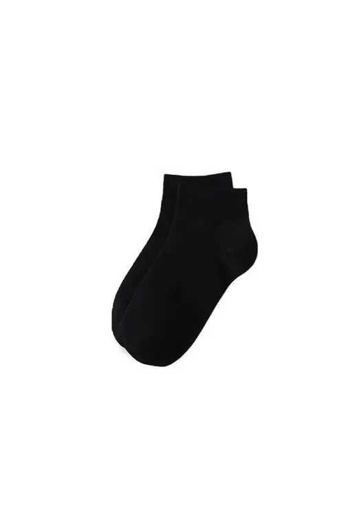 LANDS' END 3-pack Cotton Stripe And Dot Quarter Socks - Black-white