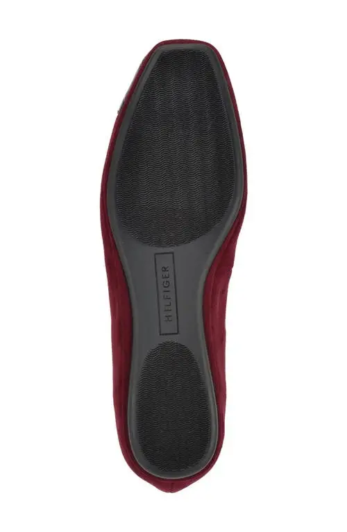 Tommy Hilfiger Bekim Faux Leather Flat - Deep Bordeaux