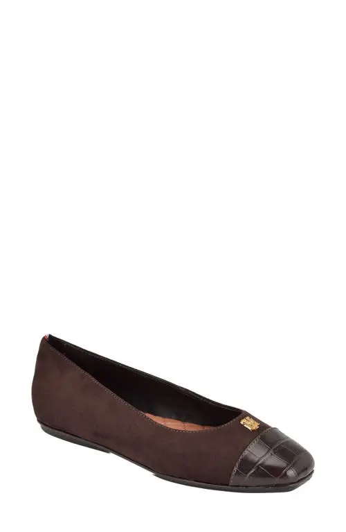 Tommy Hilfiger Bekim Flat With Croc Effect Cap Toe - Espresso