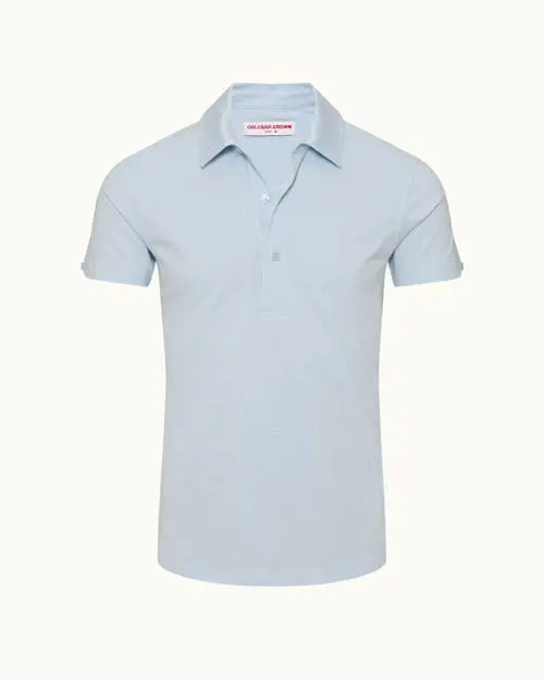 Orlebar Brown Sebastian Silk Tailored-fit Polo Shirt - Springwater Blue