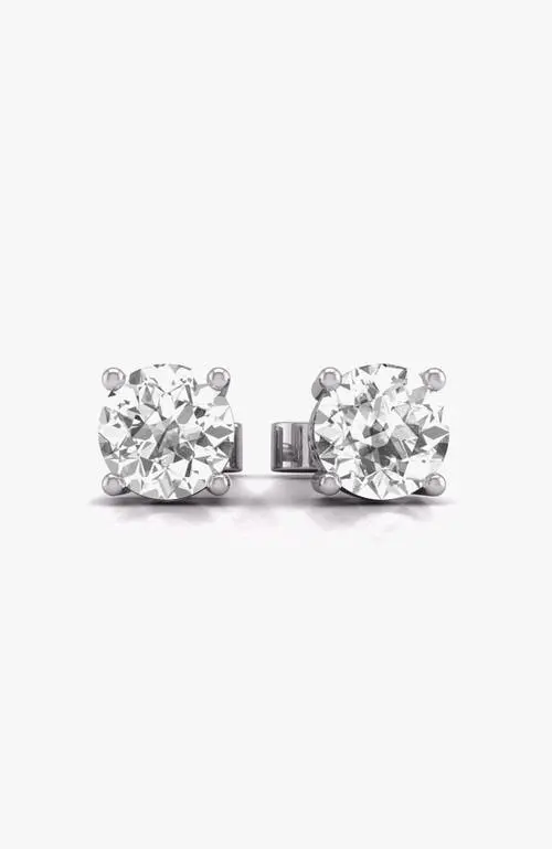 SEREIA OFFICIAL 14k Gold Stud Lab Diamond 3 Carats Earrings - White Gold