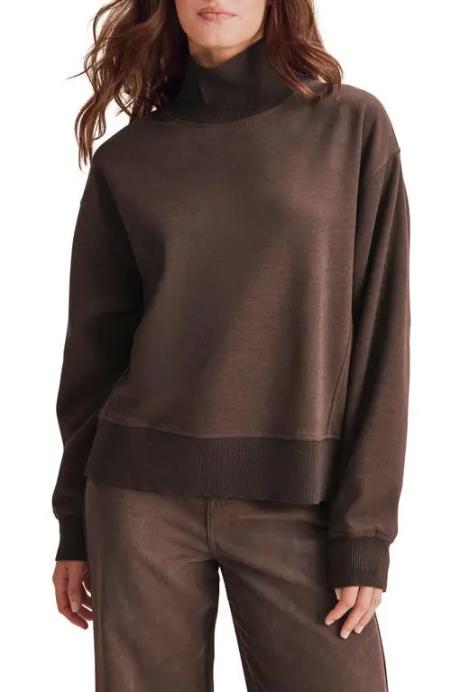 Splendid Winslow Mock Neck Pullover - Java Brown