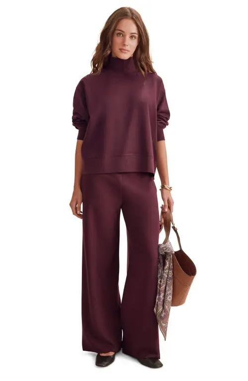 Splendid Winslow Mock Neck Sweater - Merlot