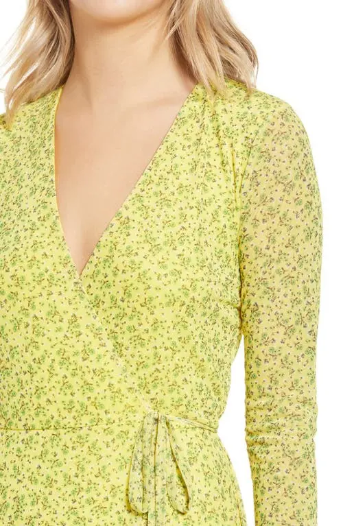 AFRM Wyatt Floral Long Sleeve Midi Wrap Dress